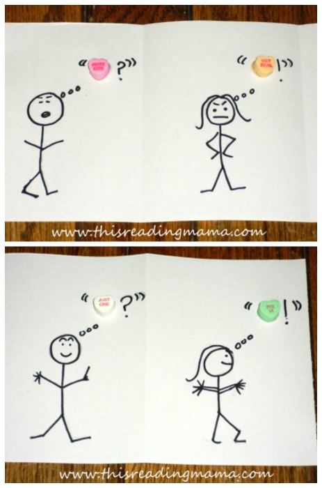 conversation heart dialogue example - This Reading Mama
