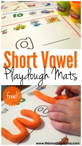 FREE Short Vowel Playdough Mats {CVC Words}