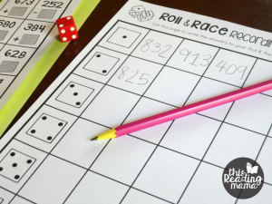 Base Ten Games - Roll and Race - This Reading Mama