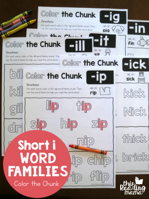 Color the Chunk - Short i Word Families - This Reading Mama