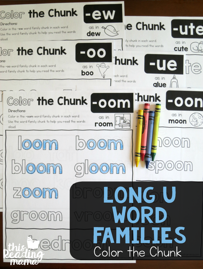 Long U Word Families Color The Chunk Pages This Reading Mama Long U Word Families Color The Chunk Pages This Reading Mama