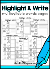 Multisyllable Words Printables - This Reading Mama